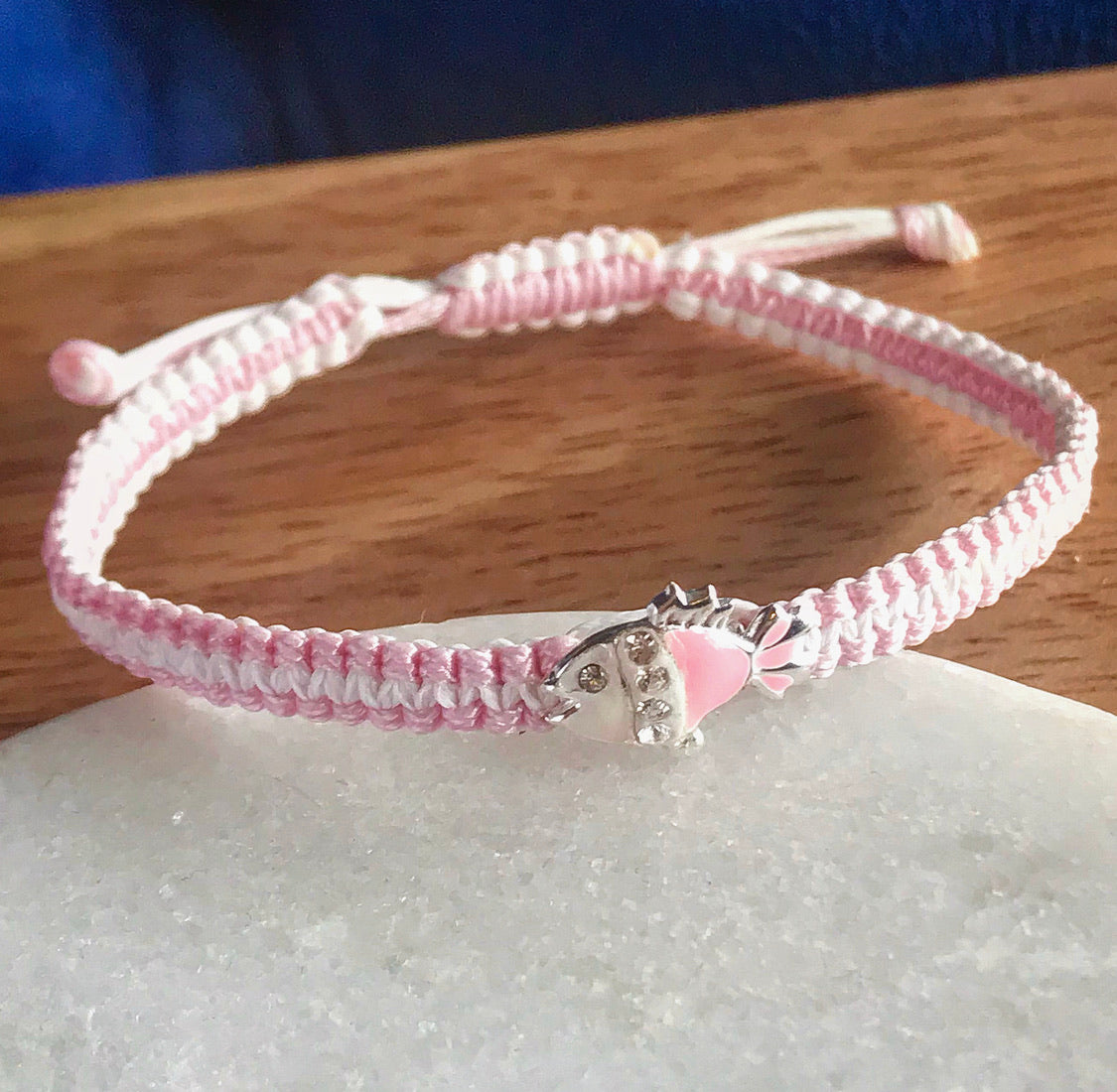 Buy Girls Bracelet with Pink Enamel Fish Charm £7.99 | Uneak Boutique